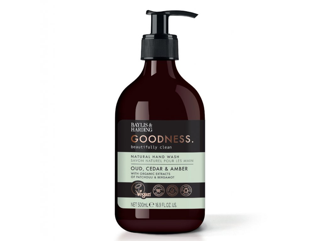 Tekuté mýdlo na ruce Oud, Cedr & Ambra Goodness Natural Hand Wash 500 ...