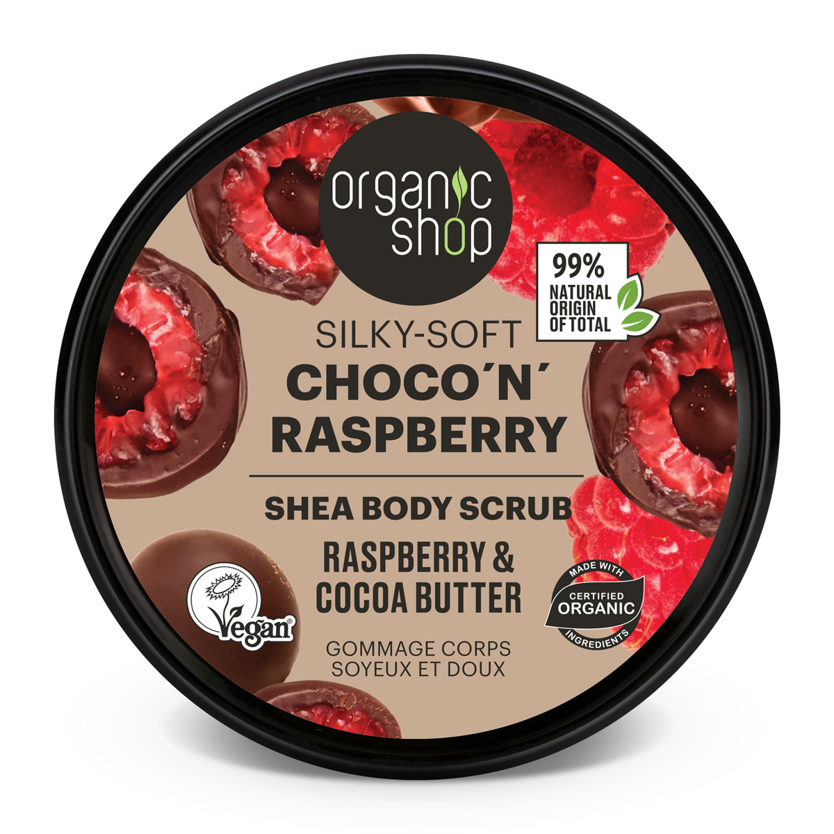 Jemný telový peeling Malina a kakaové maslo (Body Scrub) 250 ml ...