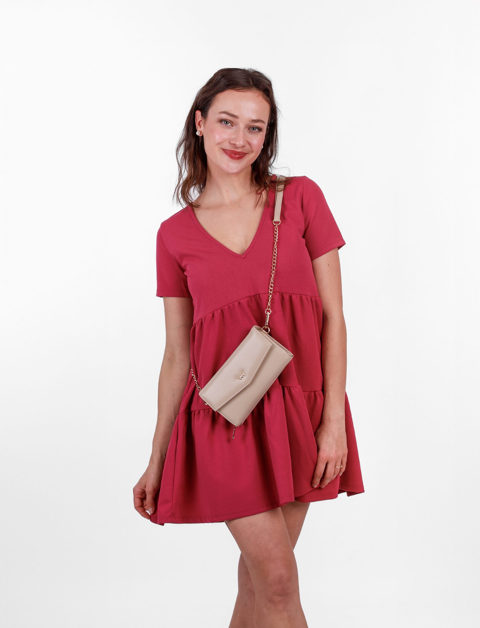 Portofel crossbody pentru femei Bessy Beige | Vivantis.ro - Hello Gorgeous!