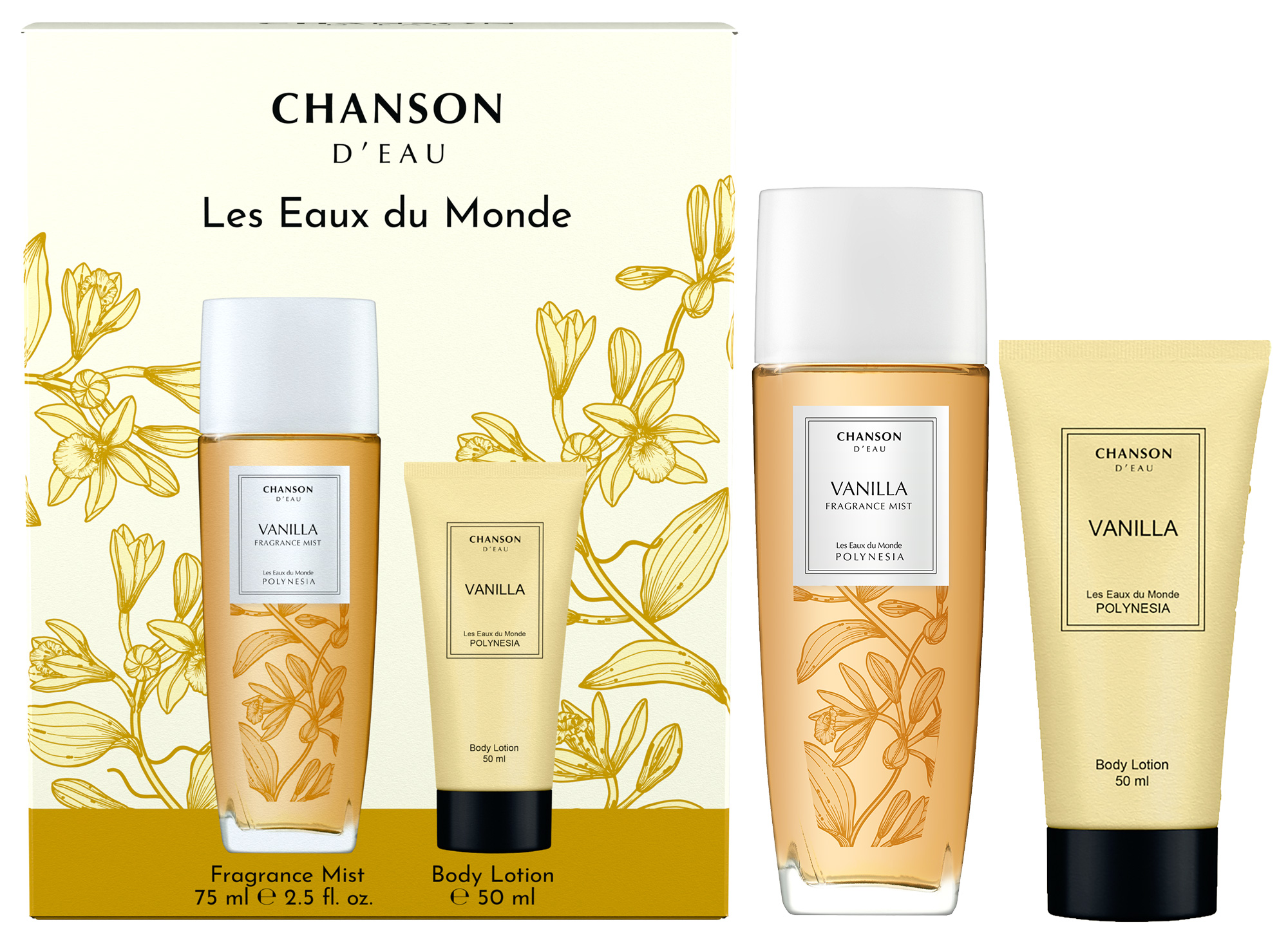 Chanson D’Eau Vanilla - mlha na tělo a vlasy 75 ml + tělové mléko 50 ml ...