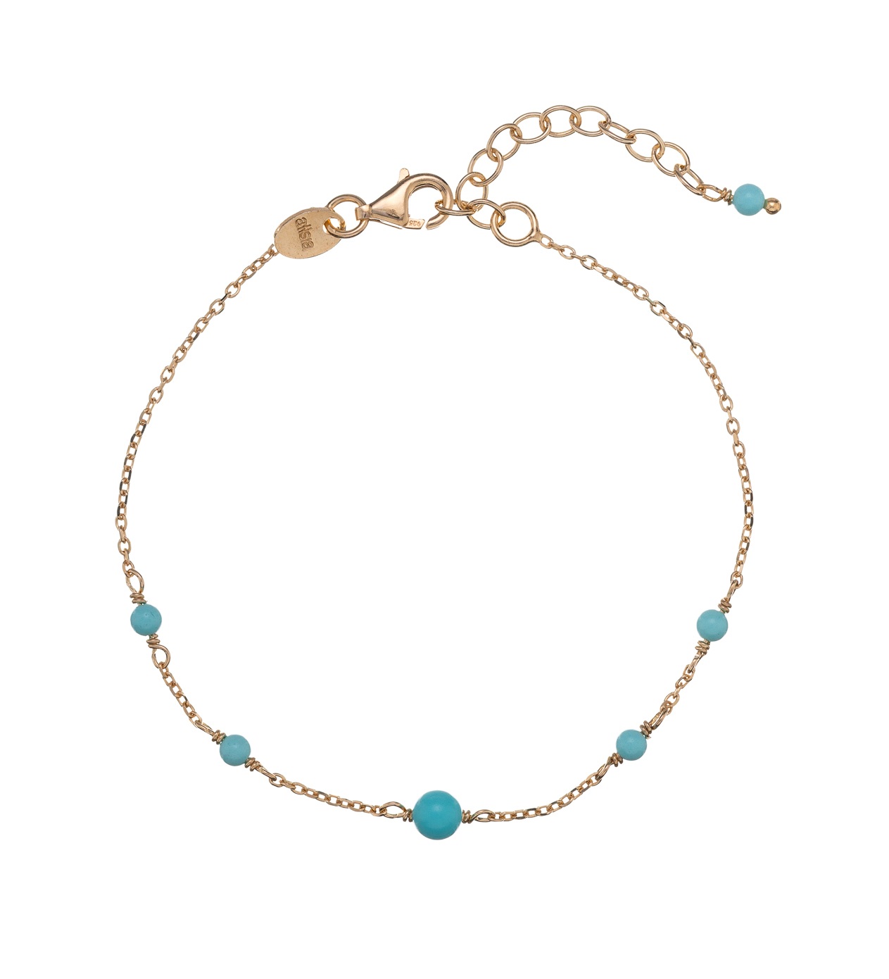 Půvabný pozlacený náramek s tyrkysem AL1207.01.069 | Sperky.cz