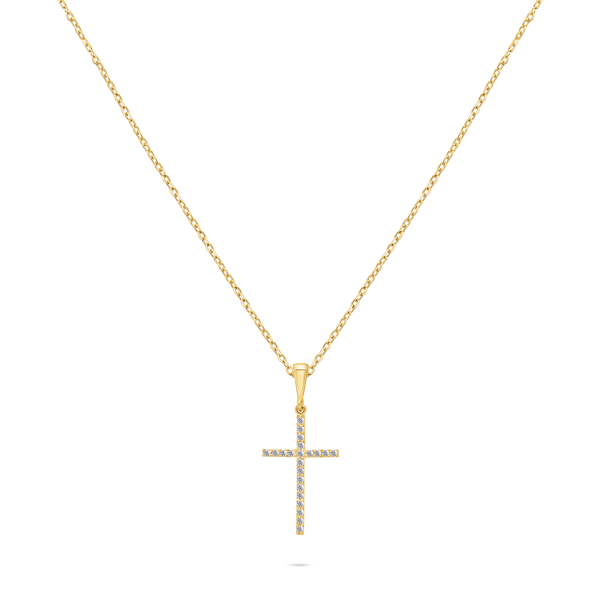 Colier atemporal placat cu aur Cruce NCL50Y | Vivantis.ro - Hello Gorgeous!
