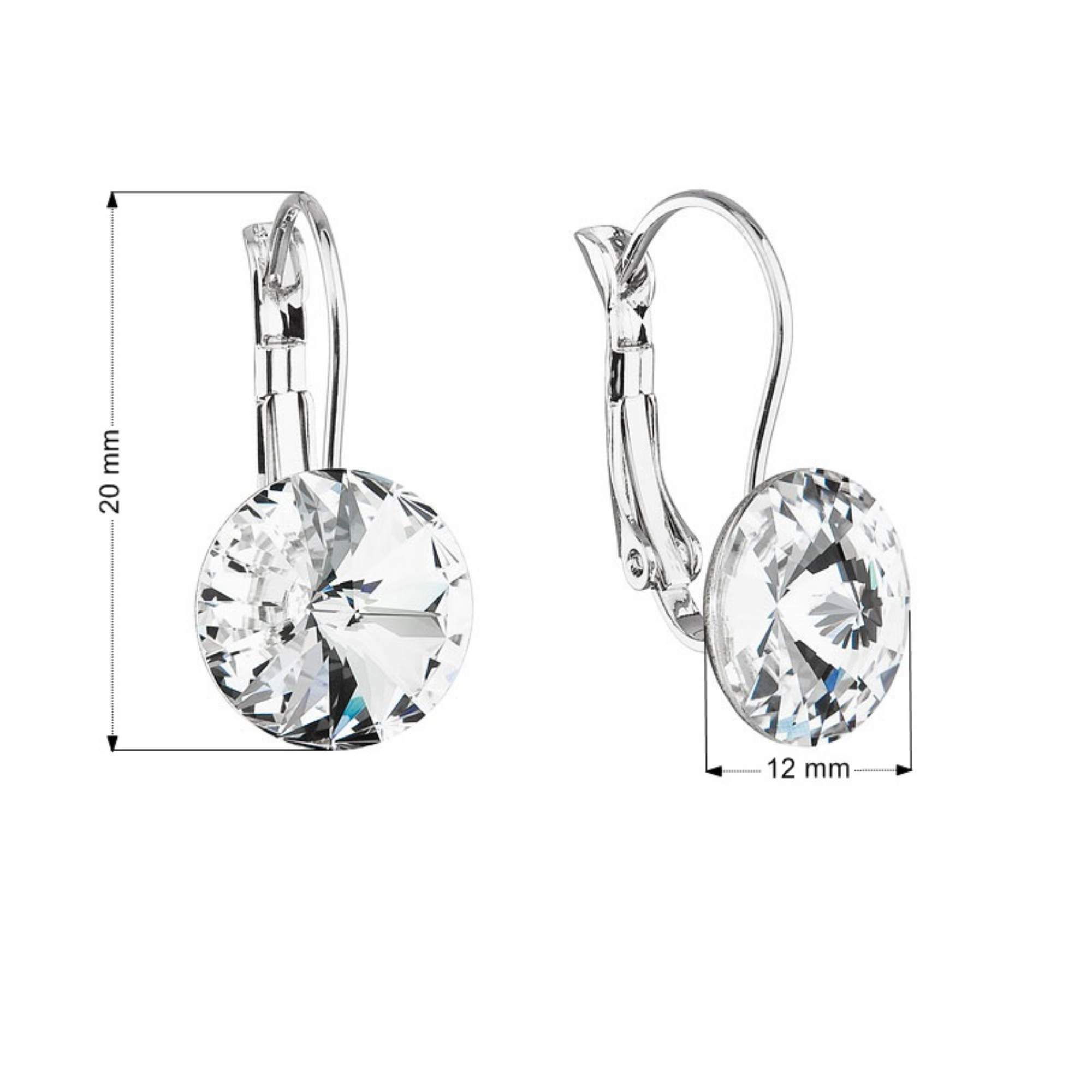 Blyštivé visací náušnice s krystaly Swarovski 51002.1 | Sperky.cz