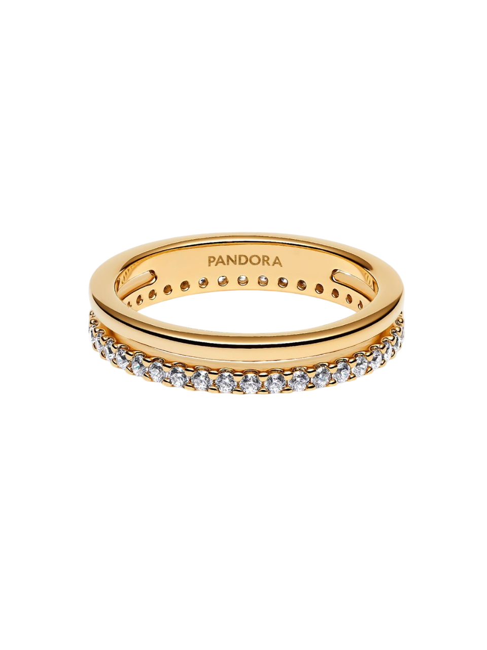 Inel dublu placat cu aur cu zircon Timeless Shine 163799C01 | Vivantis ...