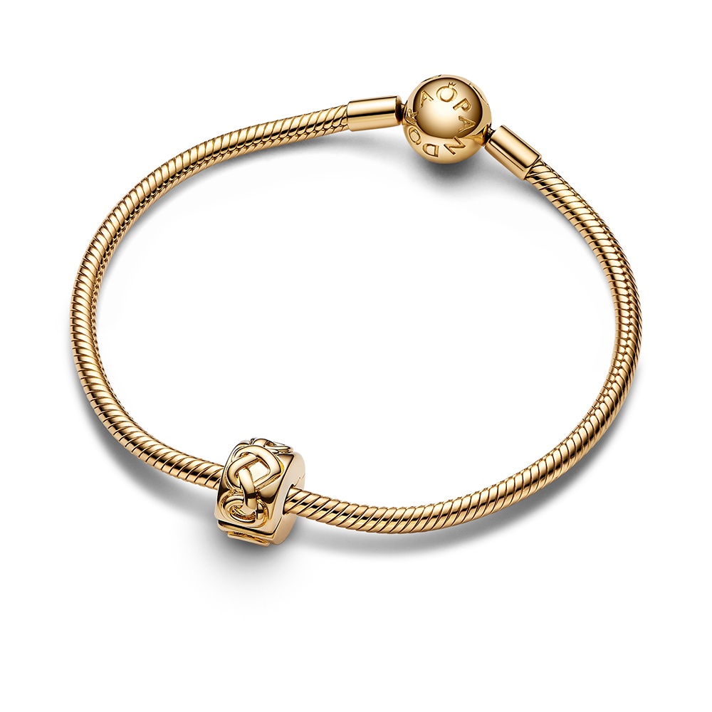 Pozlátená klipová korálka Prepletené srdce Shine 768035C00 | Vivantis ...