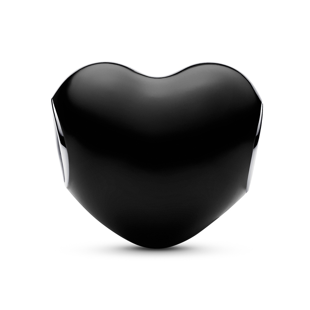 Romantická korálka Metalické čierne srdce Moments 793337C04 | Vivantis ...