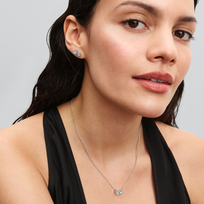 Stříbrné náušnice Objímající aureola Timeless 293774C01 | Sperky.cz