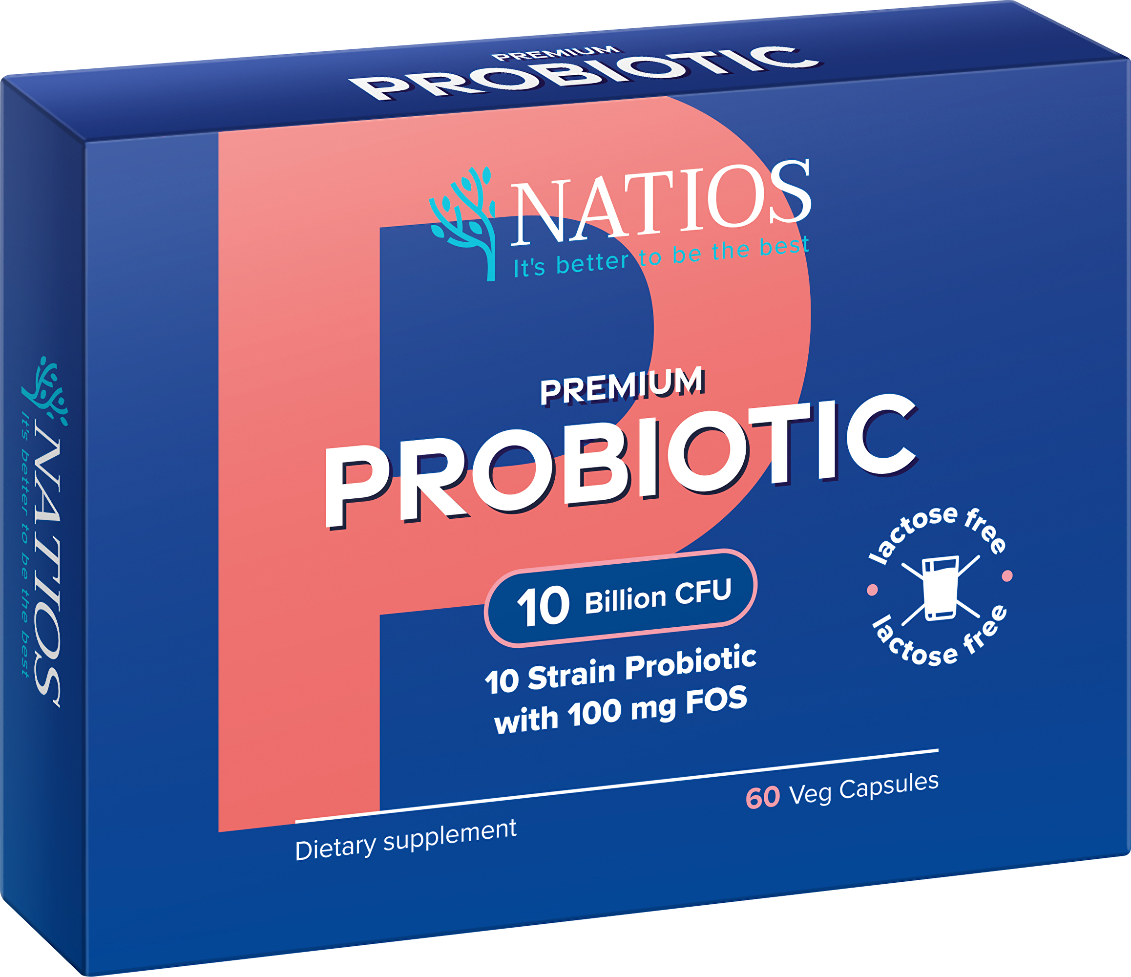 Premium Probiotic - Probiotika s FOS 10 miliard CFU, 10 kmenů 60 kapslí ...