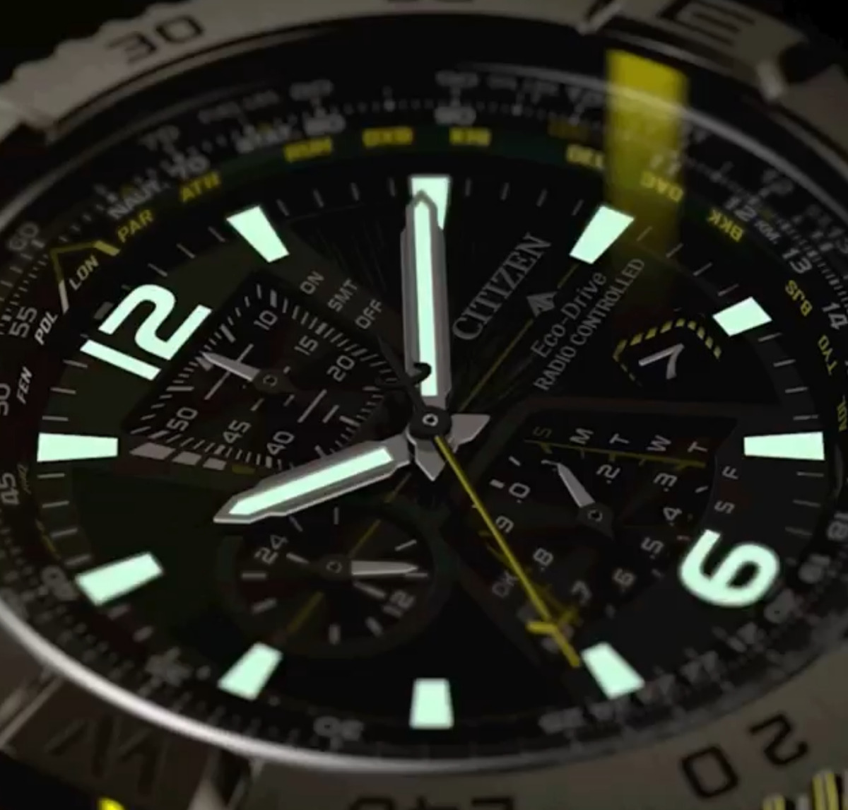 Promaster Navihawk A-T Eco-Drive Radio Controlled World Time AT8227-56X ...