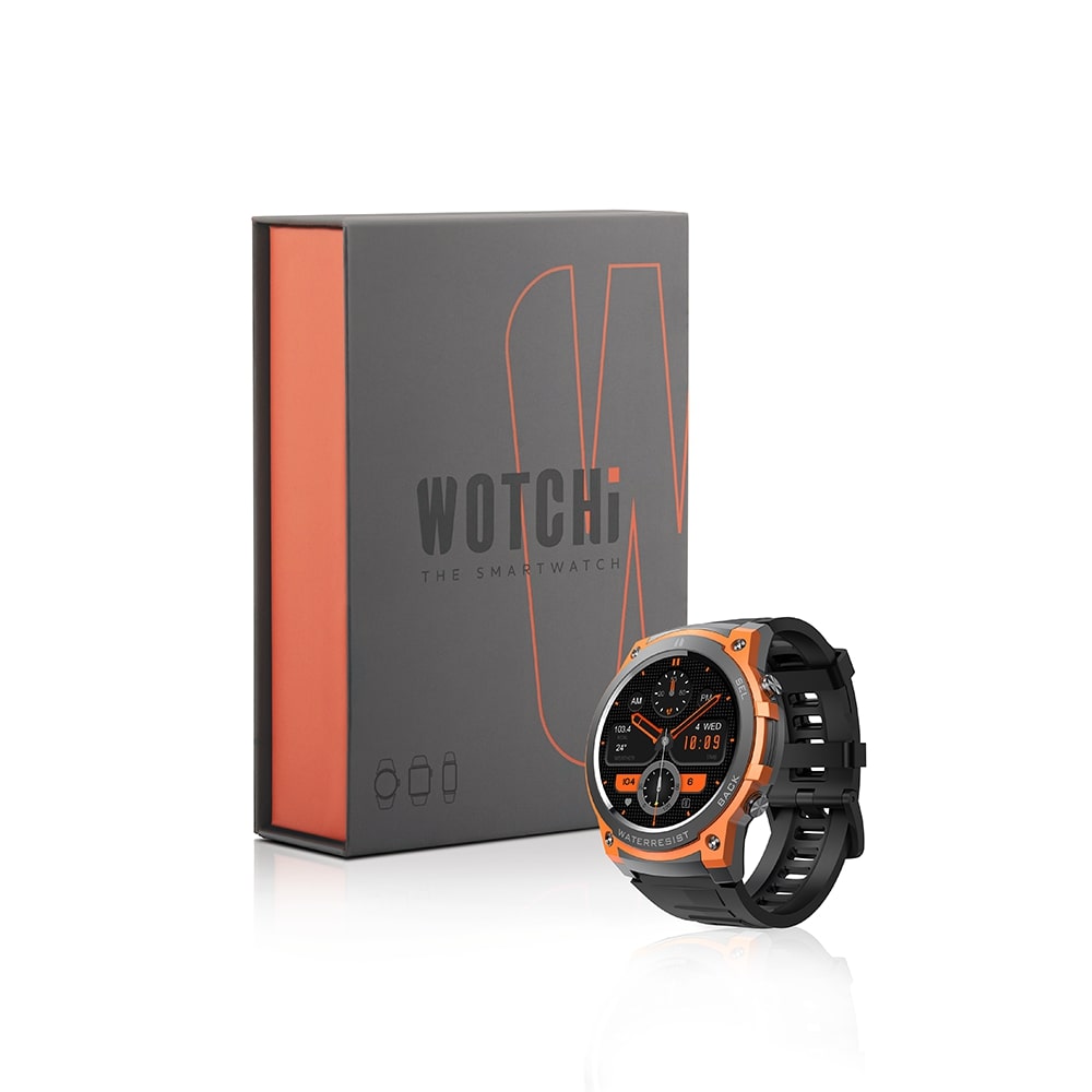 AMOLED Smartwatch DM55 – Orange - Black | Hodinky.cz